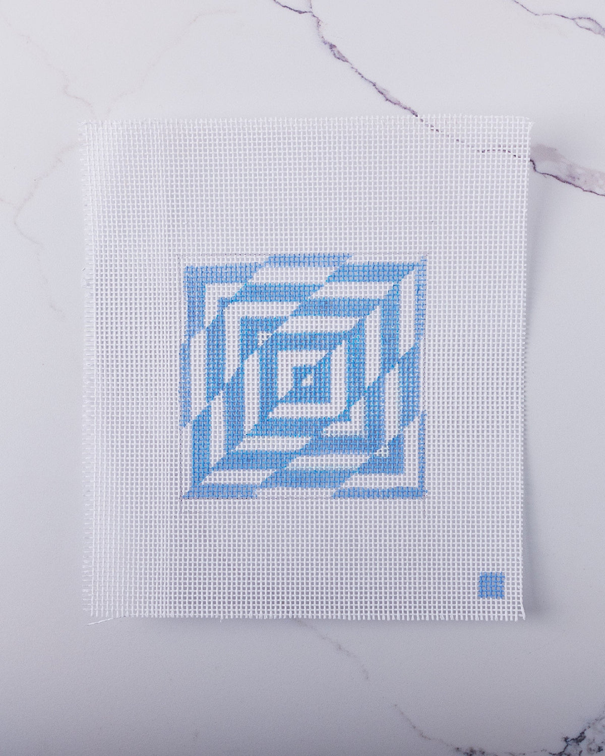 "Geometric Square" - Hand Painted Needlepoint Canvas - HM Nabavian