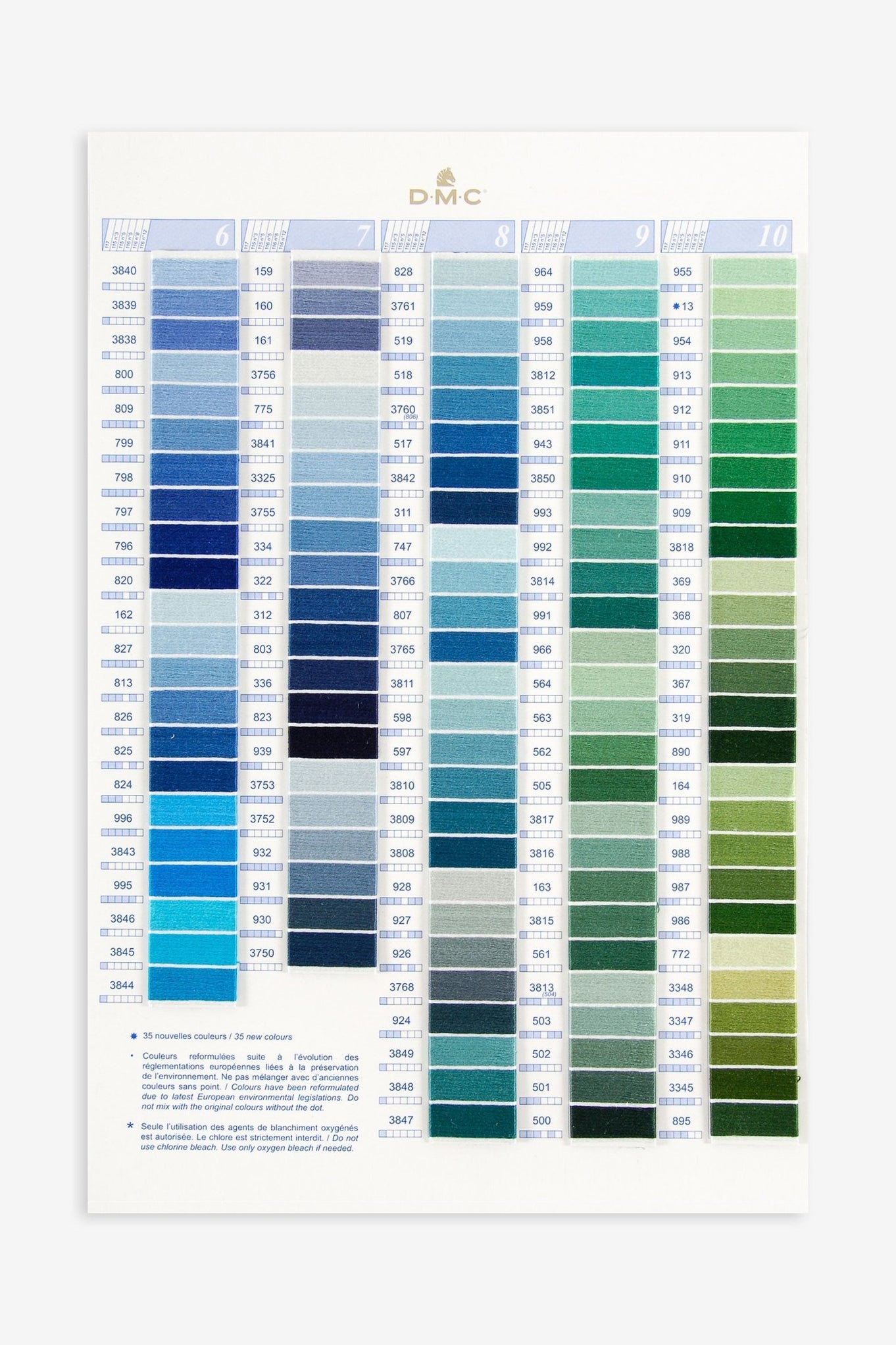 DMC Stranded thread & pearl cotton embroidery thread color shade cards ...